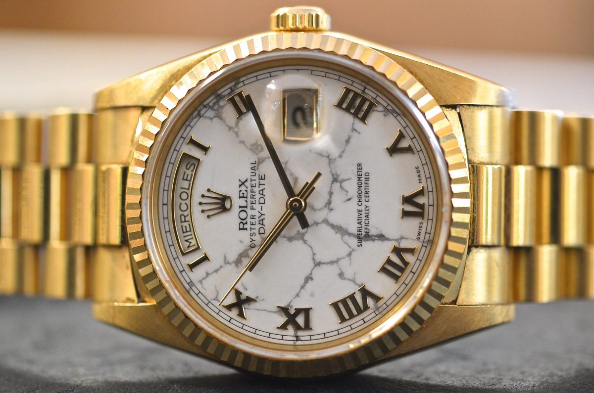Rolex Daydate in Gold 18k with beautiful Marble dial - Rolex Passion Market