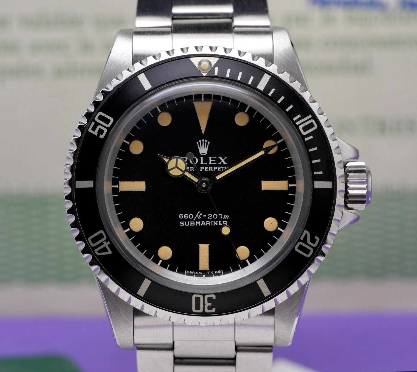 ROLEX 5513 SUBMARINER SERIF DIAL w/ ORIG PAPER - Rolex Passion Market