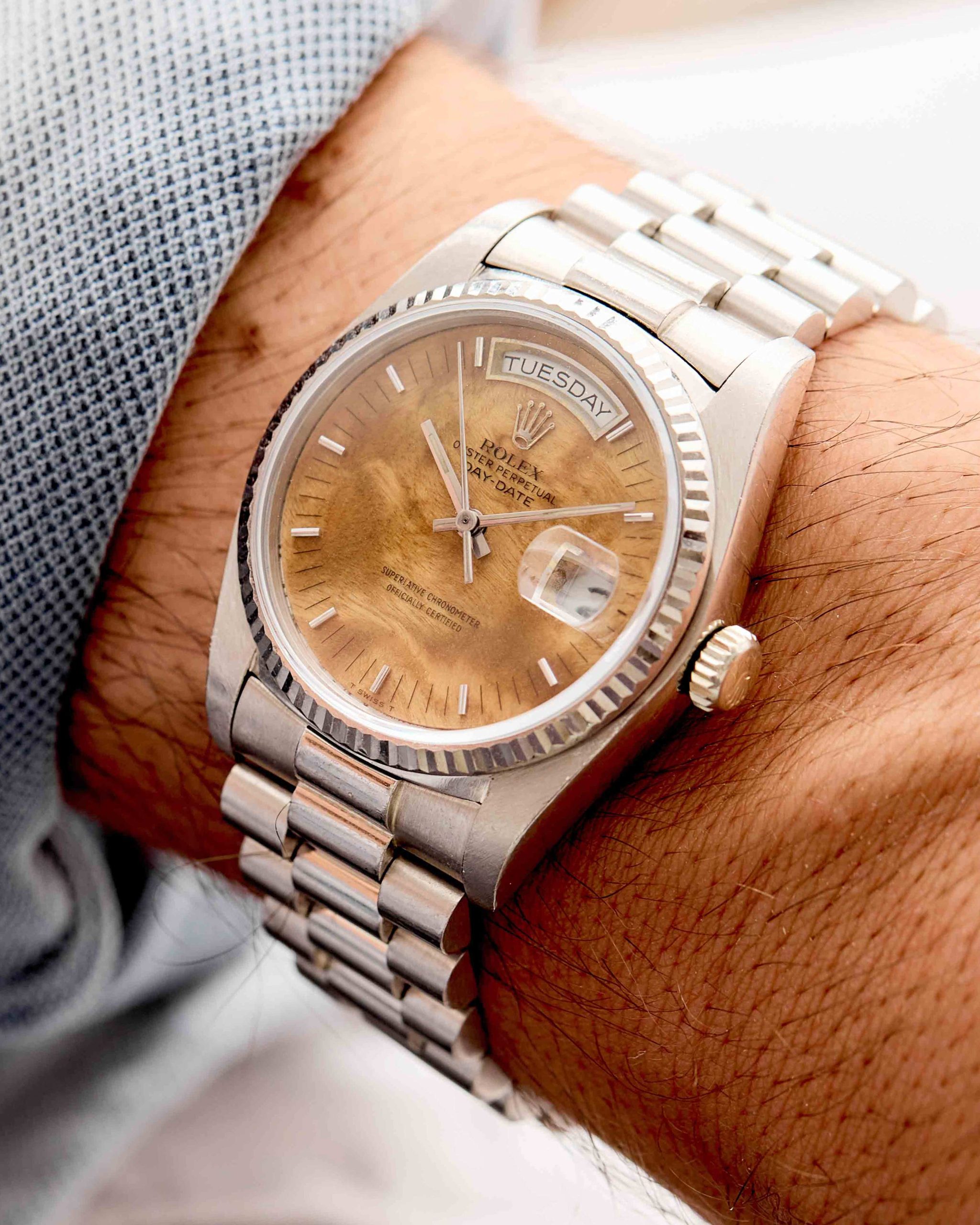 Rolex Day-Date 18039 wood dial - Rolex Passion Market