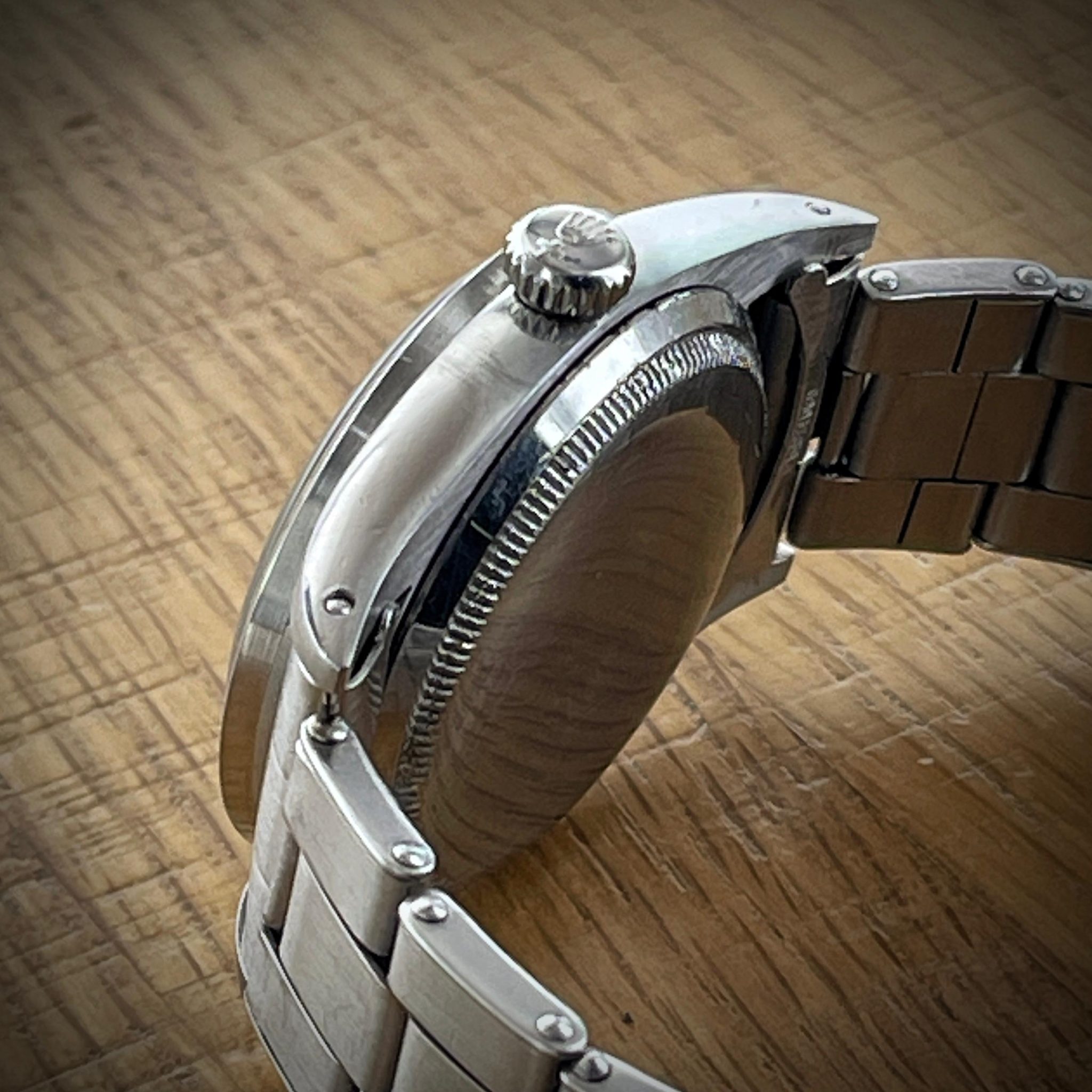 1953 s:steel Rolex Explorer ref 6350, “mercedes” hands, waffle dial4 ...